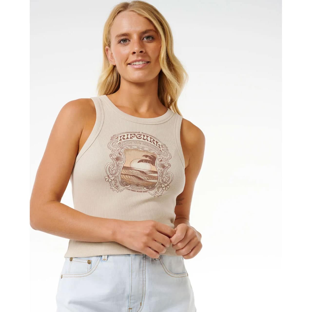 Rip Curl Women's Sea Shells Rib Tank Natural - Coastal Sports